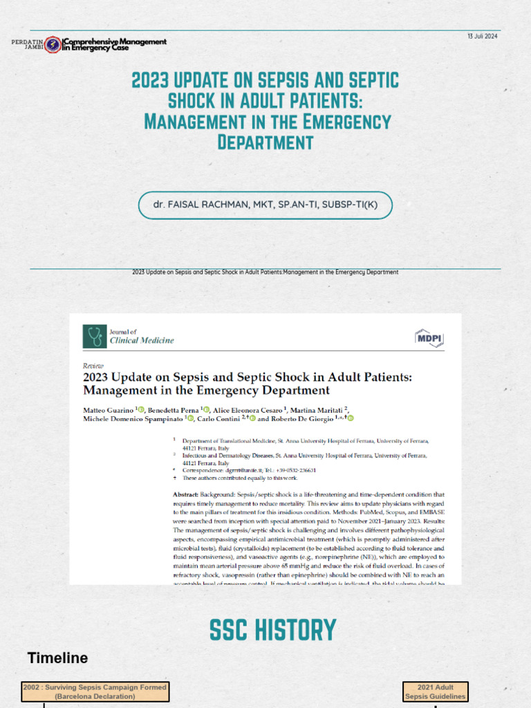 2023 Update On Sepsis and Septic Shock in Adult Patient | PDF