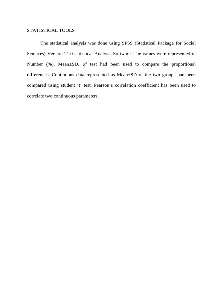 Statistical Tools | PDF