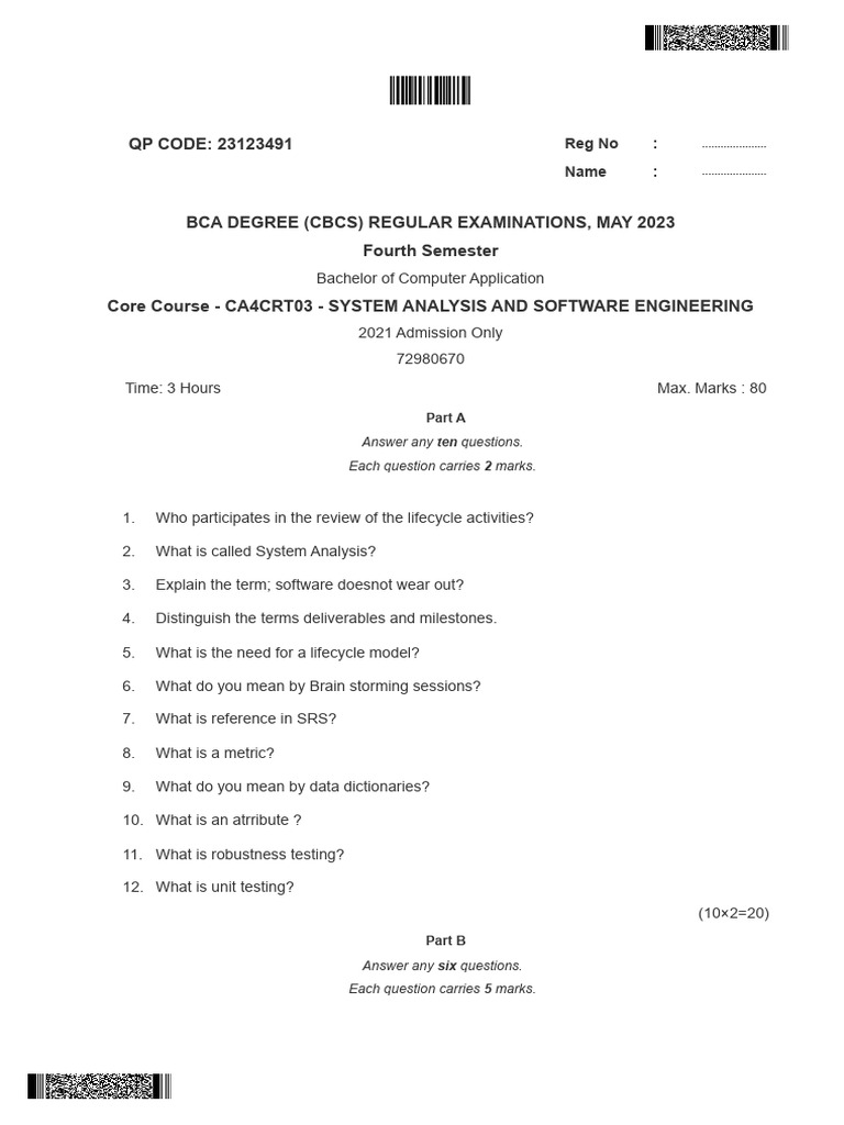 System Analysis and Software Engineering | PDF | Software Engineering | Computer Engineering