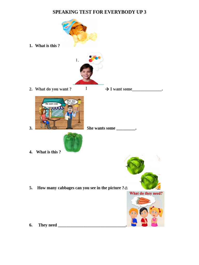 Speaking Test for Everybody Up 3 | PDF