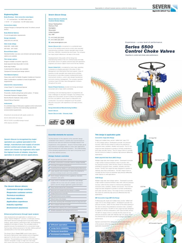 Severn Glocon Series 5500 Control Valves | PDF | Valve | Mechanical ...