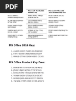 MS Office 2016 Product Keys List | PDF