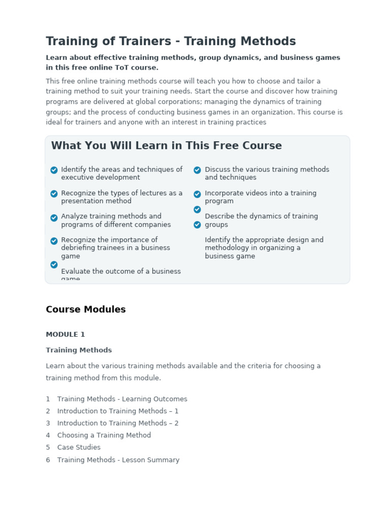 Training of Trainers Training | PDF | Intelligence | Cognition