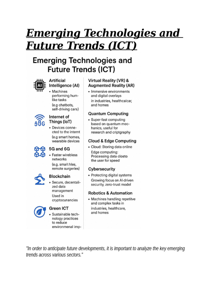 Emerging Technologies and Future Trends | PDF | Internet Of Things ...