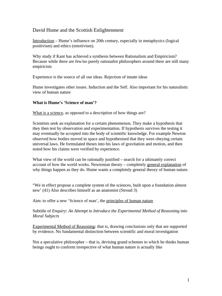 David Hume and The Scottish Enlightenment | PDF | David Hume | Rationalism