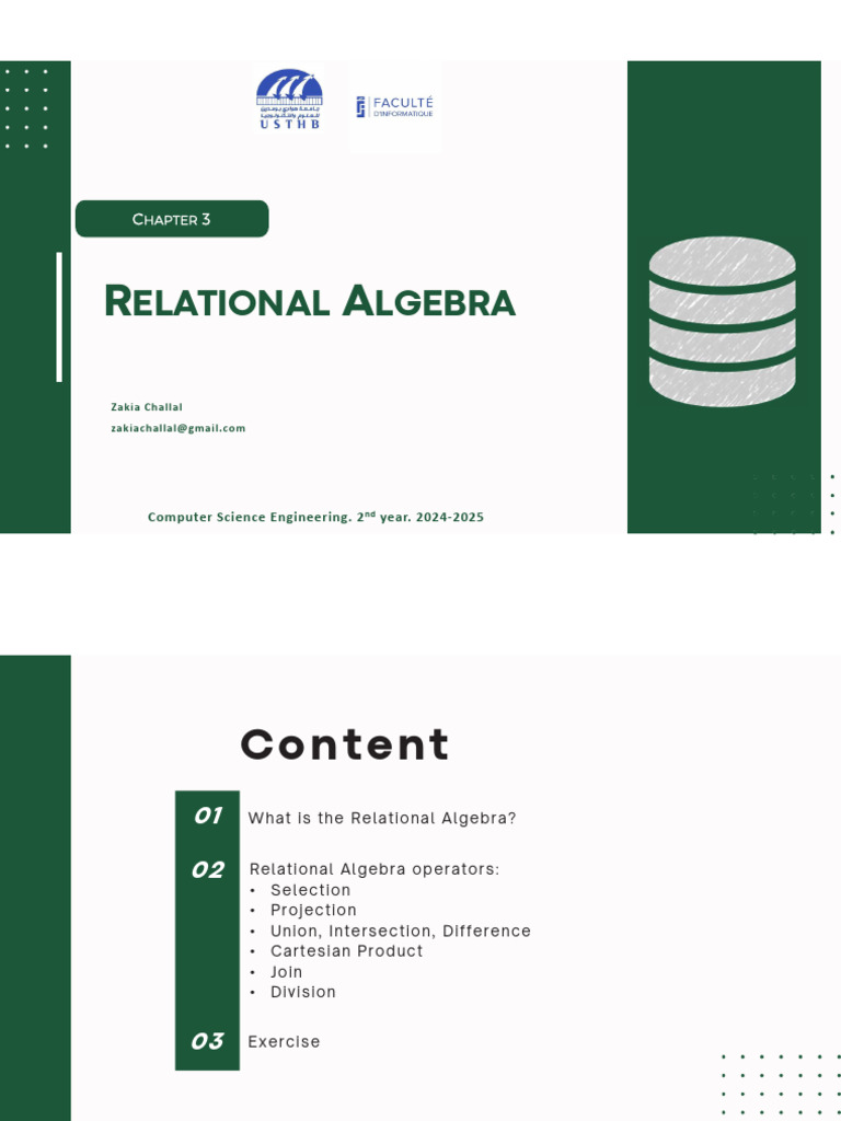 Elational Lgebra: Hapter | PDF | Data Model | Databases
