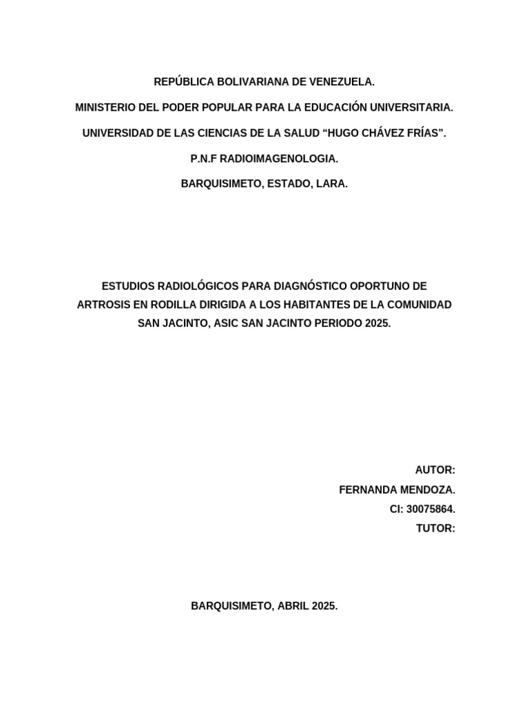 Informe Paola | PDF | Osteoartritis | Rodilla