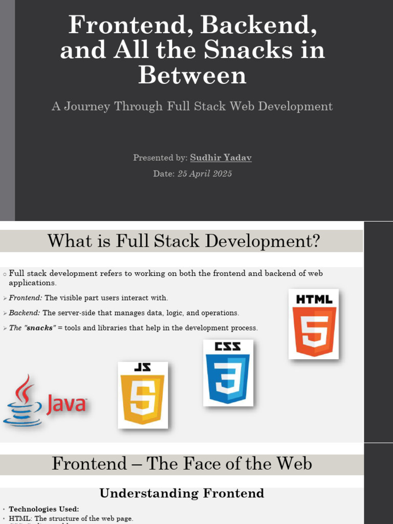 Frontend, Backend, and All The Snacks - Online Course | PDF | Computer Programming | Systems ...
