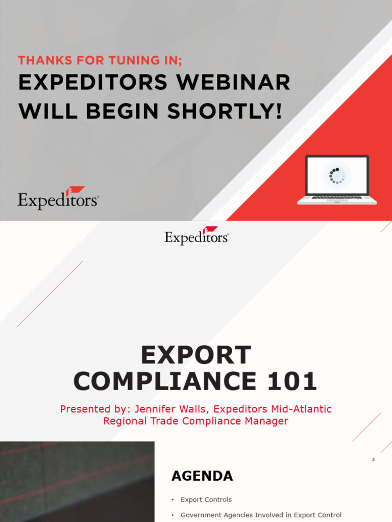 Expeditors Export Compliance 101 Presentation | PDF | Office Of Foreign ...