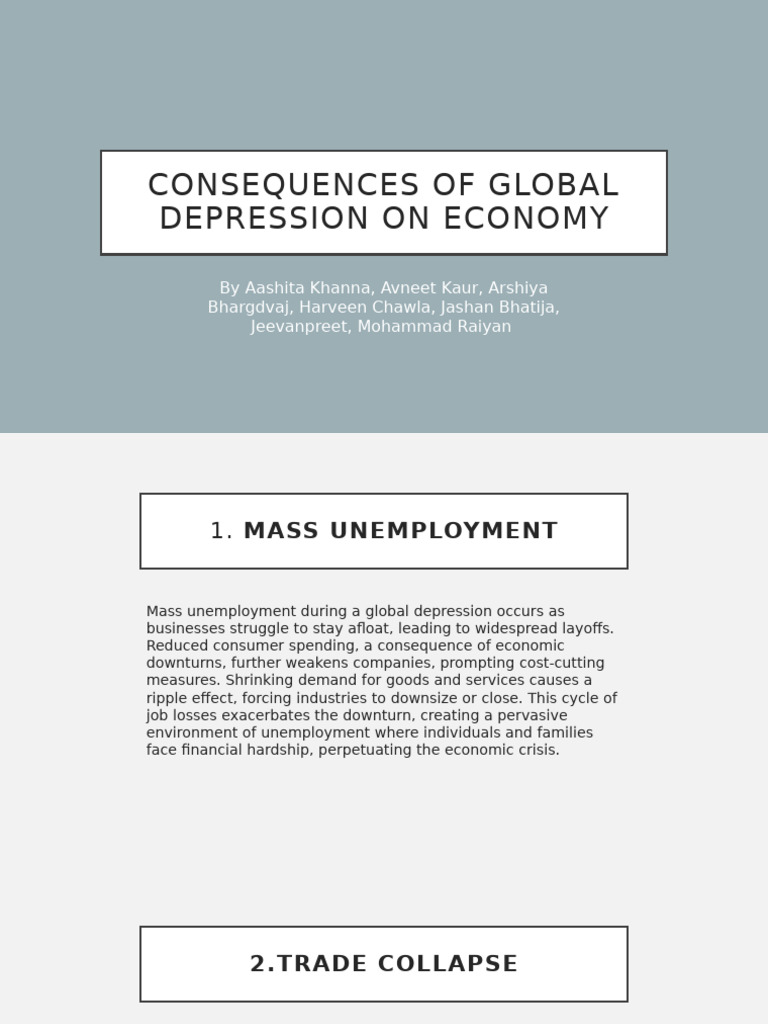 Consequences of Global Depression on Economy | PDF | Great Depression ...