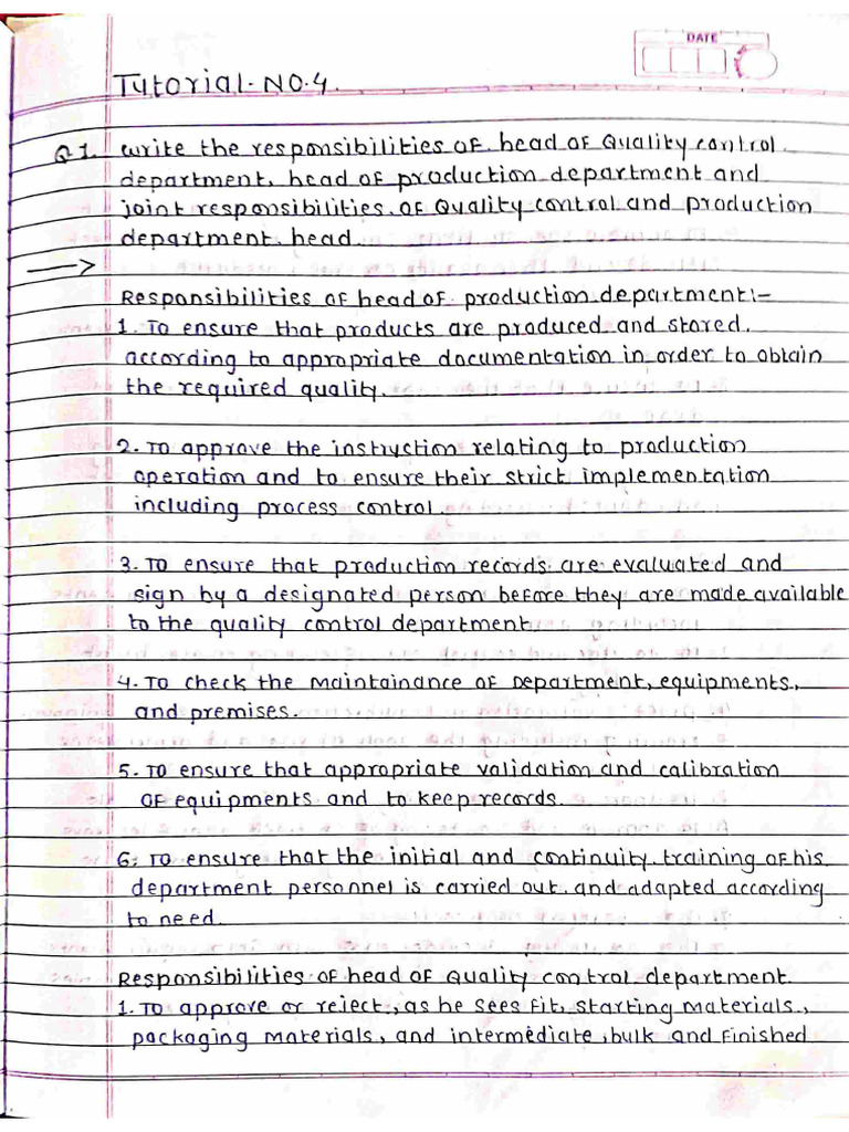 Quality assurance tutorial no 4 to 15 | PDF