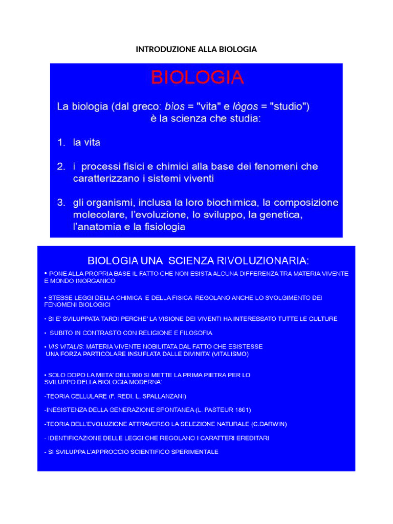 Biologia Lezione 1 12.10.2021 | PDF