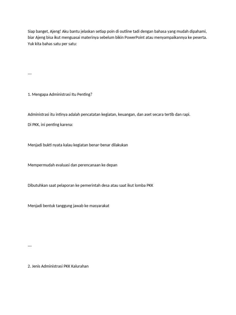 materi administrasi pkk | PDF