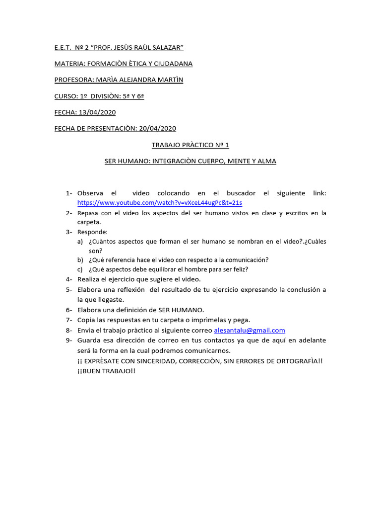 Formación Ética y Ciudadana - 1° Año 5° y 6° - TP1 TP2 Y TP3 | PDF | Libertad