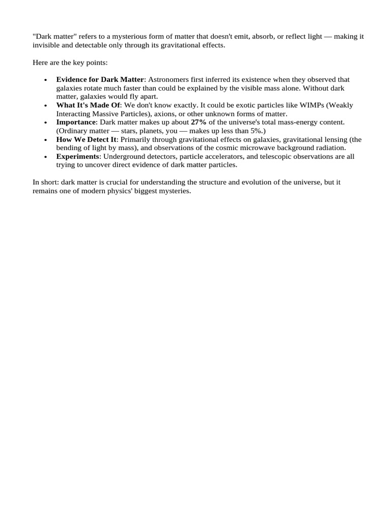 Understanding Dark Matter Mysteries | PDF
