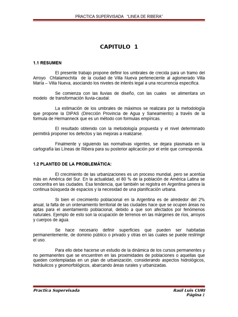 PRACTICA SUPERVISADA CAPITULOS 1, 2, 3, 4, 5 y 6 | PDF | Ciencias de la Tierra