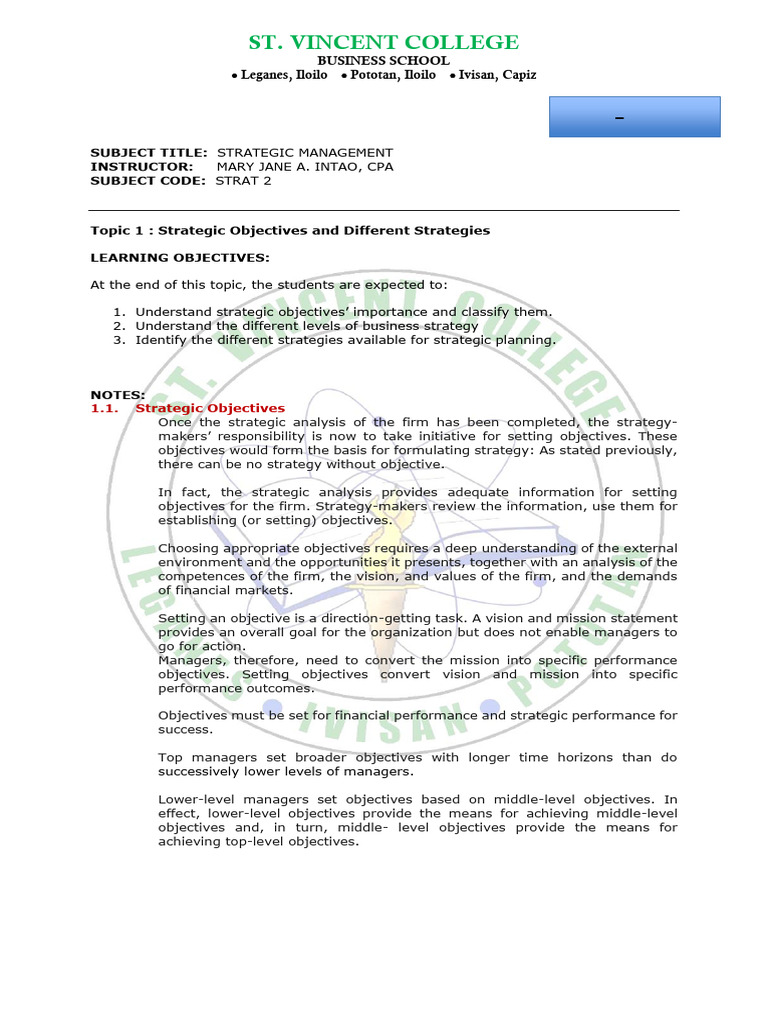 Strat2 Intao Bsa4 Def Midterm Module | PDF | Mergers And Acquisitions | Strategic Management