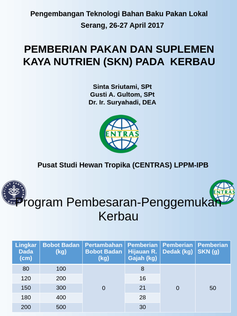 Pedoman Pakan SKN Kerbau 260417 | PDF