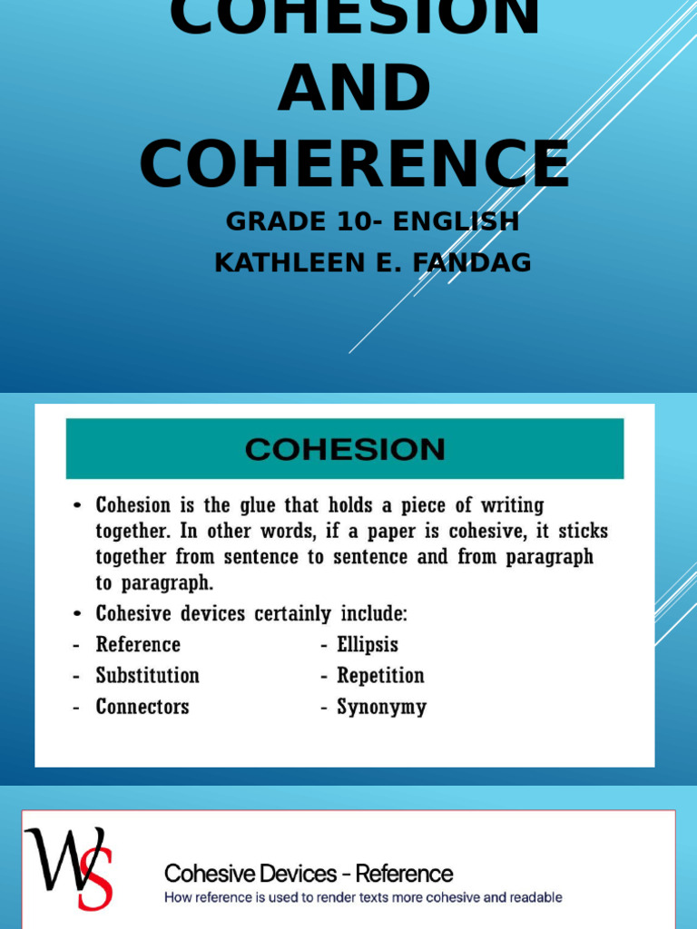 Cohesion and Coherence | PDF