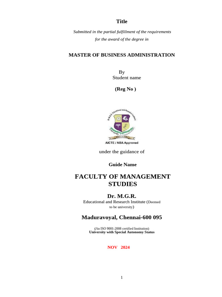Front Pages of A Project Report 2024 | PDF | Higher Education | Academia