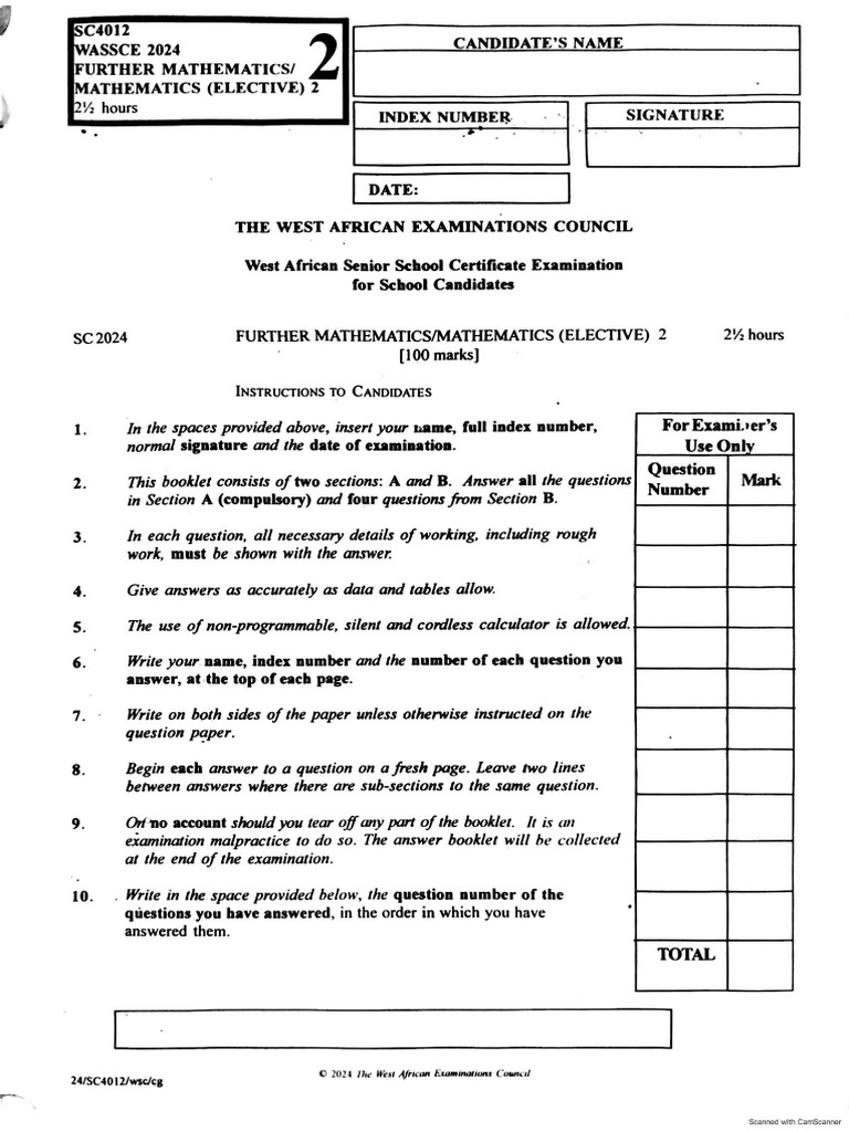 Ghana Emaths 2024 | PDF