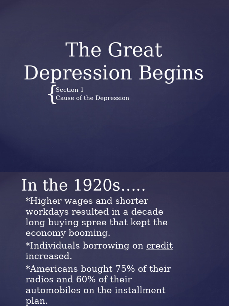 The Great Depression | PDF | Great Depression | Market Trend