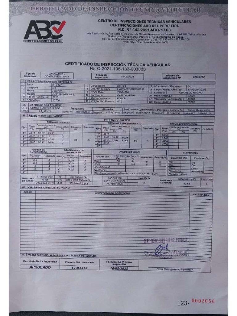 8. Revisión Tecnica BTB - 927 | PDF
