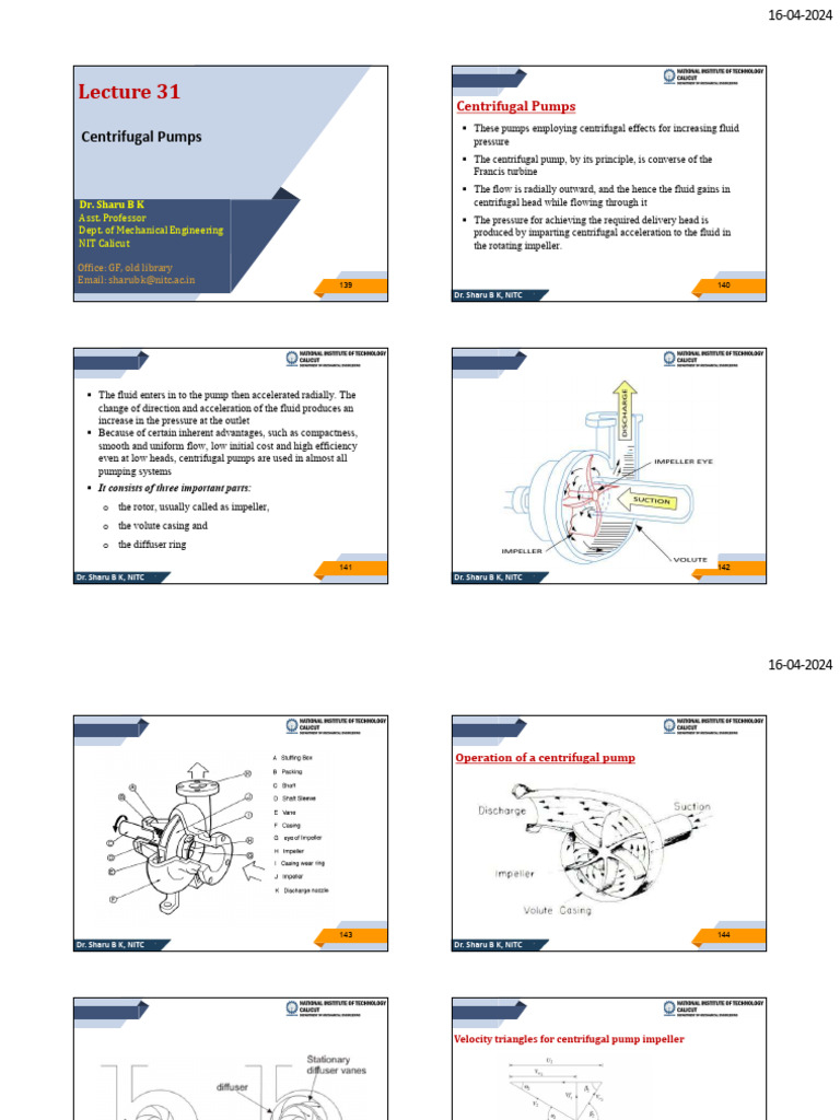 Centrifugal Pumps Lecture 32 | PDF | Pump | Turbine