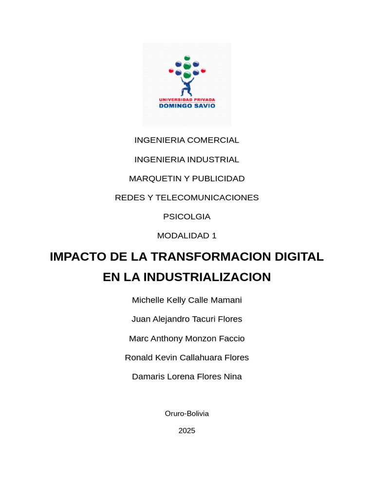 Impacto de La Transformacion Digital en La Industrializacion | PDF | Internet de las Cosas ...
