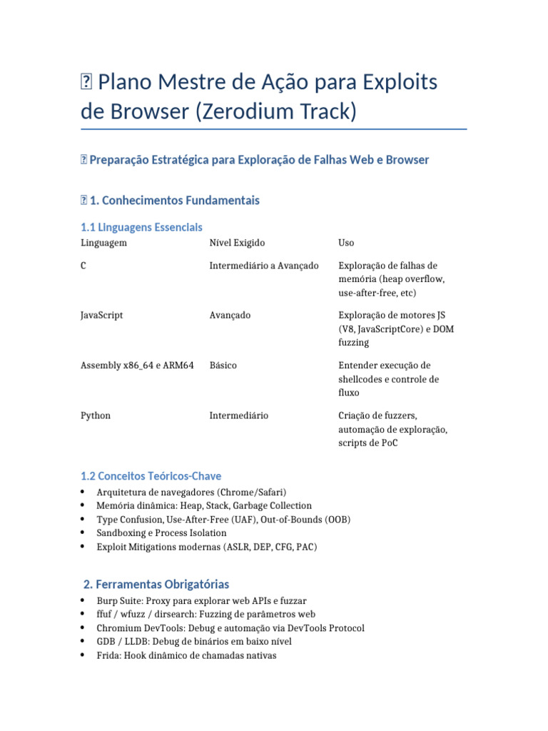 Plano de Ação para Exploração de Browsers | PDF | Script Java ...
