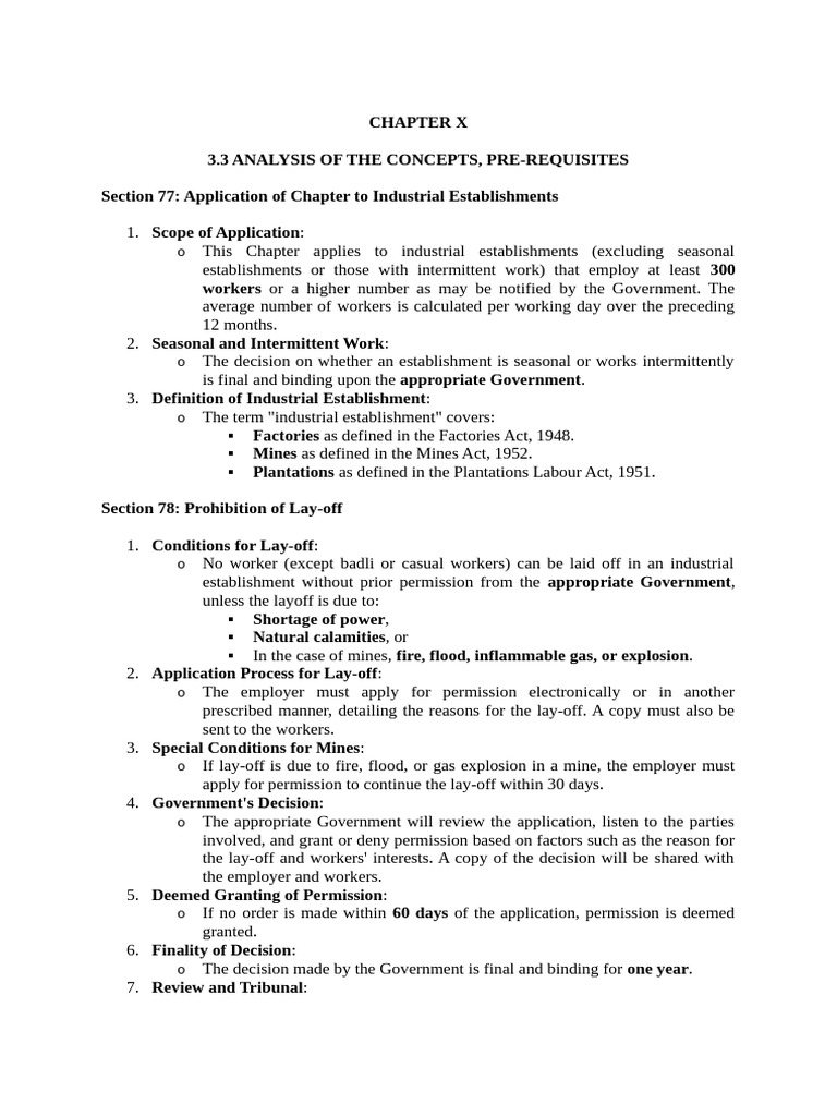 Analysis of The Concepts, Pre Requisite Under Labour Law | PDF | Layoff ...