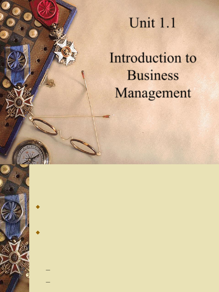 BM Unit 1.1 Introduction To Business Management | PDF ...