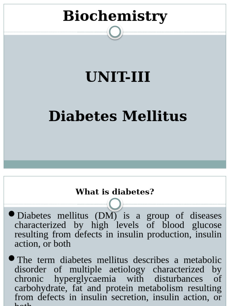 Overview of Diabetes Mellitus | PDF | Diabetes | Hyperglycemia