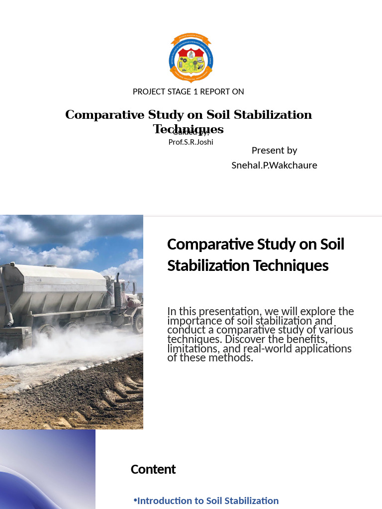 Project Stage 1 PPT SPW | PDF | Soil | Materials