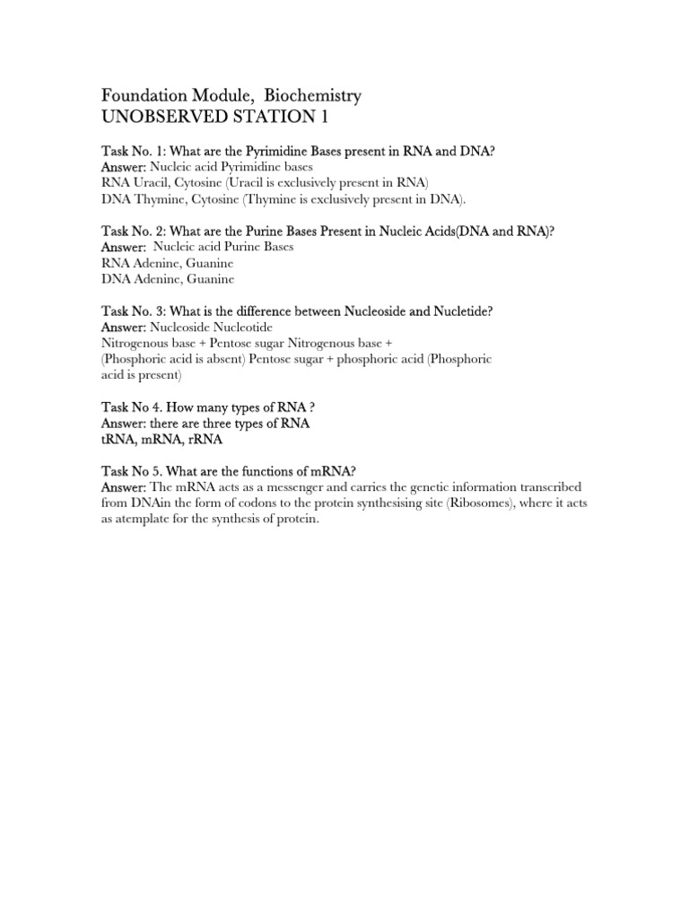 Foundation Module OSPE 2019 Final Bio | PDF | Biotechnology | Gene Expression