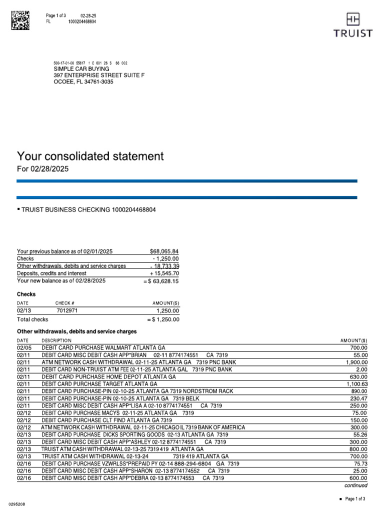 Monthly Financial Transactions Summary | PDF | Debit Card | Visa Inc.