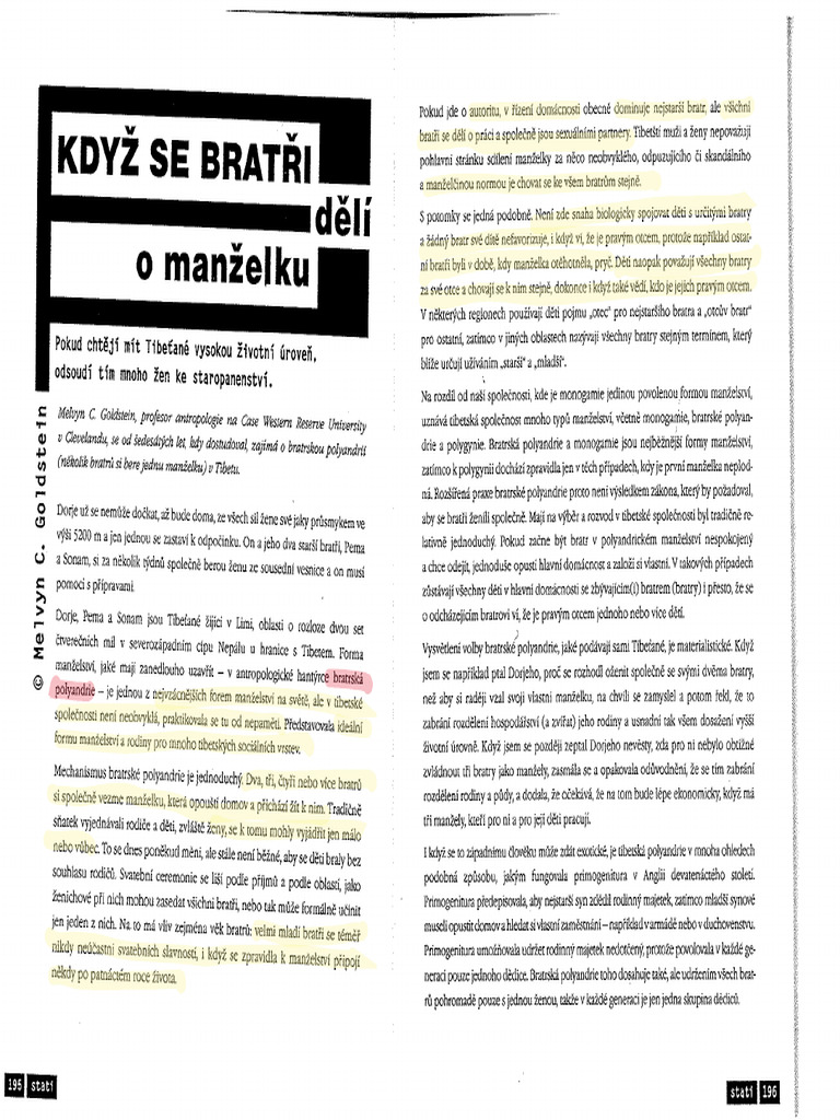 Goldstein - Kdyz Se Bratri Deli o Manzelku 195-201 | PDF