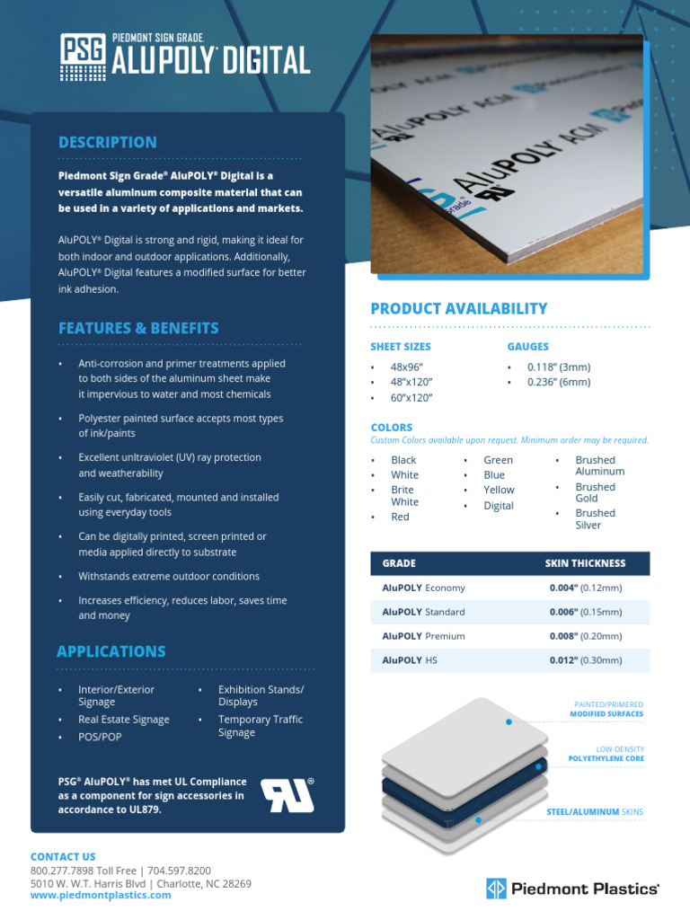 PSG AluPOLY Digital Line Card 2022 | PDF | Ultraviolet | Paint