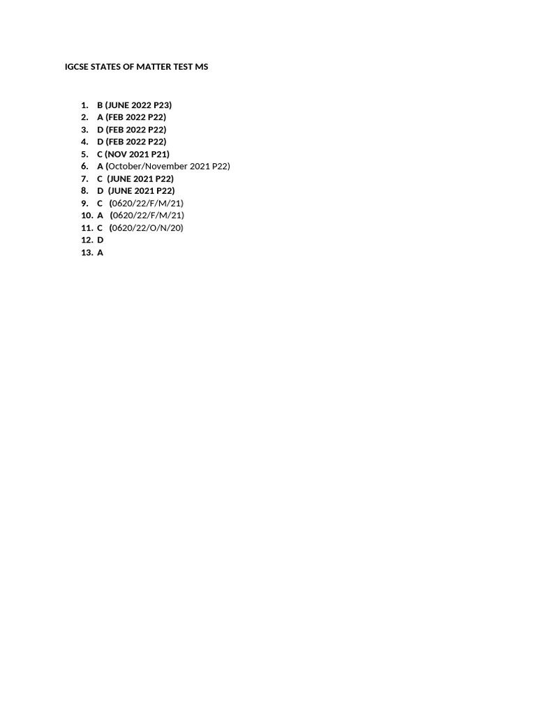 States of Matter Test1 Ms | PDF