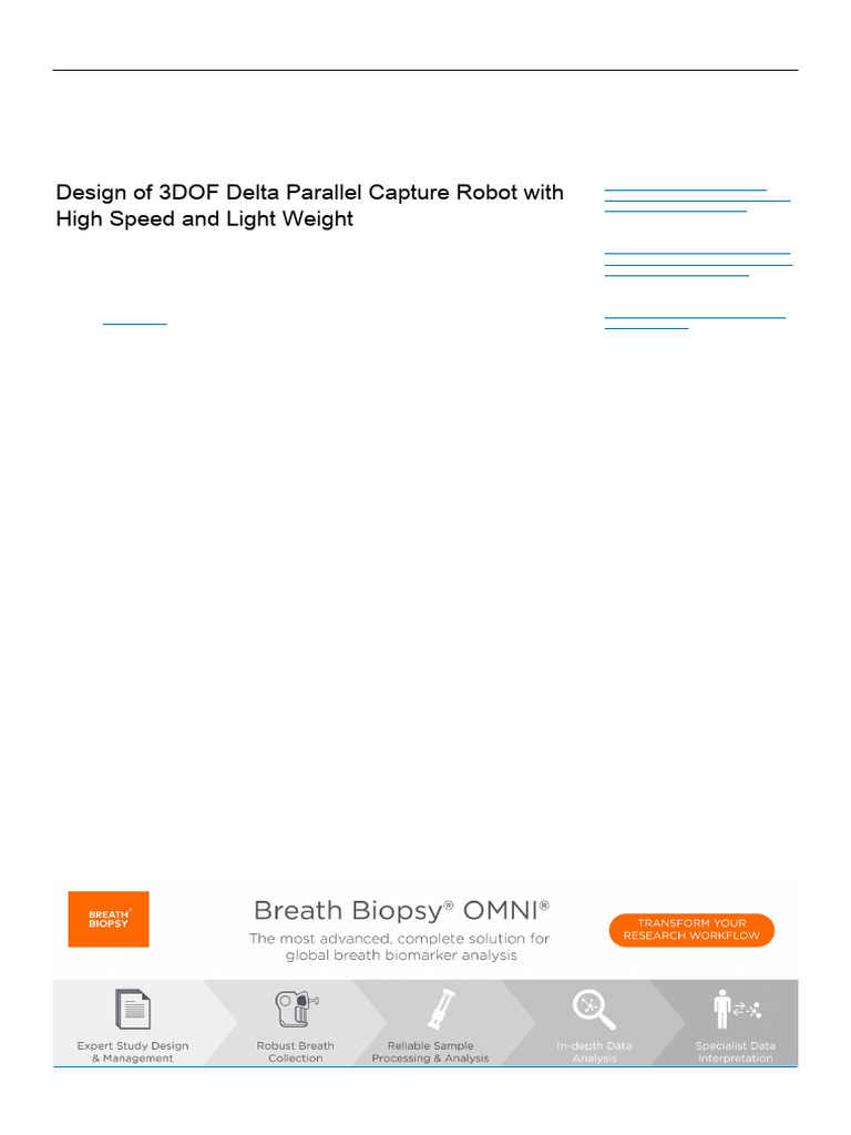 Design of 3DOF Delta Parallel Capture Robot With H | PDF | Kinematics | Machines