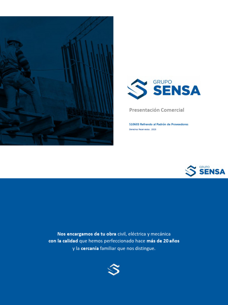 Presentación Grupo Sensa Septiembre 2024 | PDF | Ingeniería | Ingeniero civil