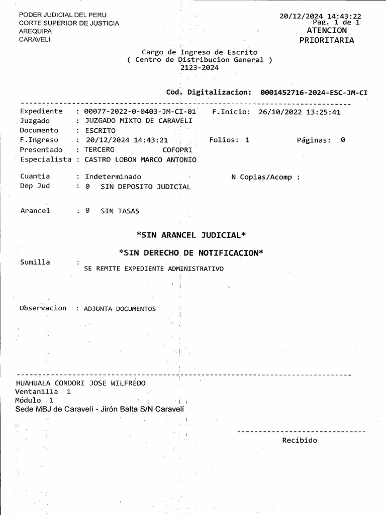 Expediente Adminsitrativo Cofopri de Monica[1]-Part-1 2 | PDF ...