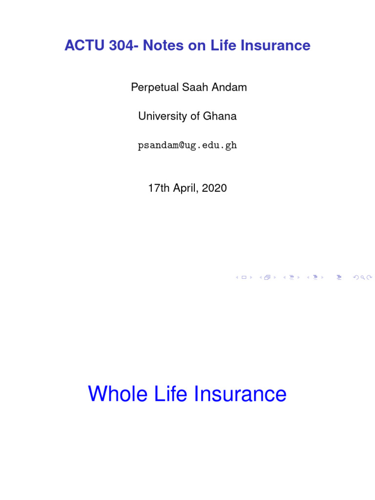 Whole and Varying Benefit Insurance | PDF | Life Insurance ...