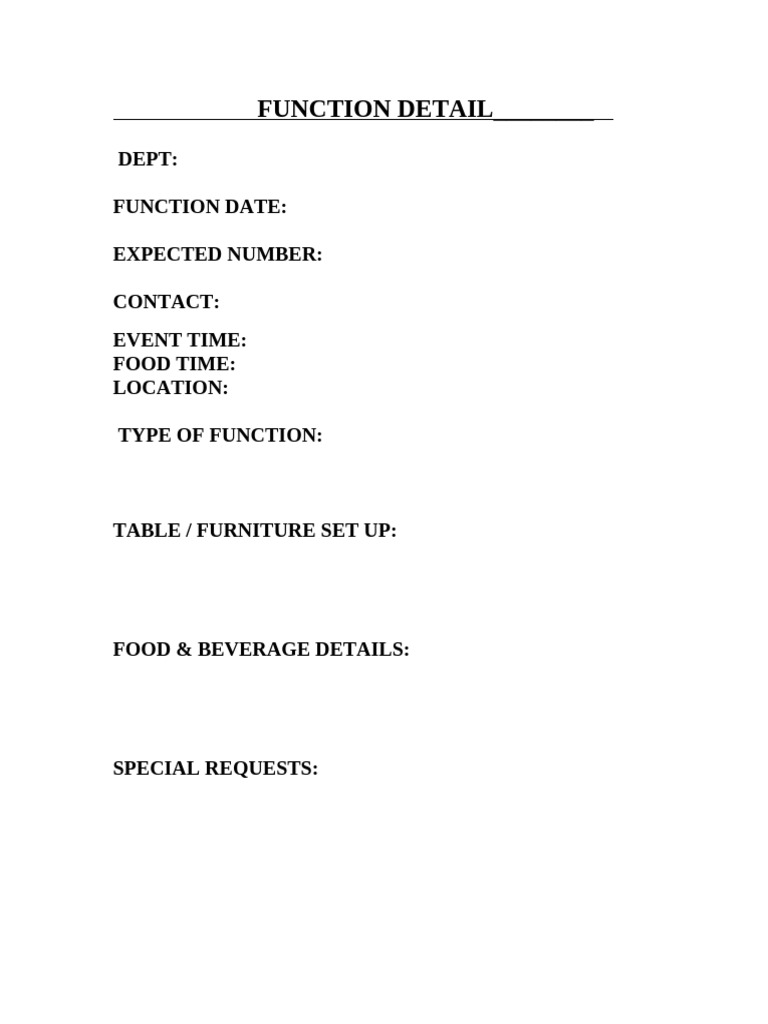 Function Detail Sheet Blank | PDF