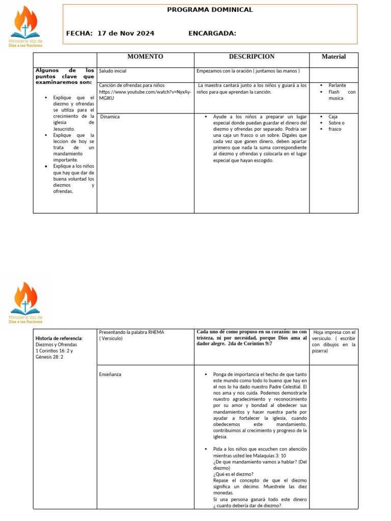 PLANEACION DOMINICAL¨ LEYES DE SACRIFICIOS Y OFRENDAS ¨ | PDF | Diezmo