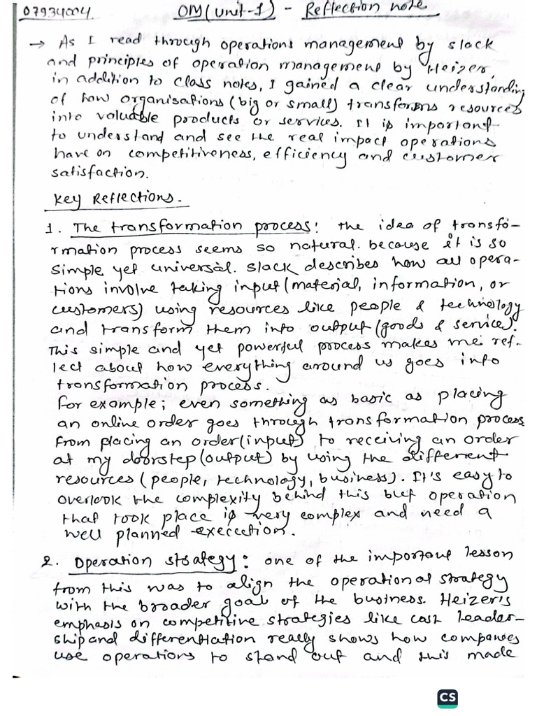 Reflection Note Unit I | PDF