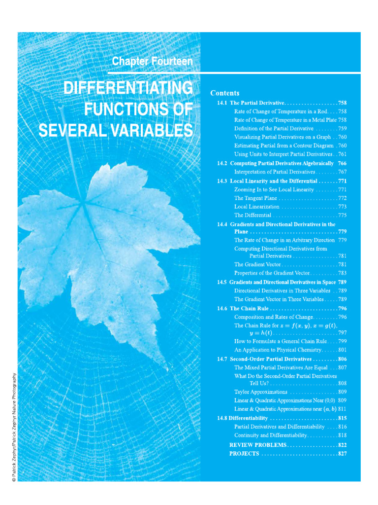 Ch14 Differentiating Functions of Several Variables_Deborah Hughes Hallett | PDF