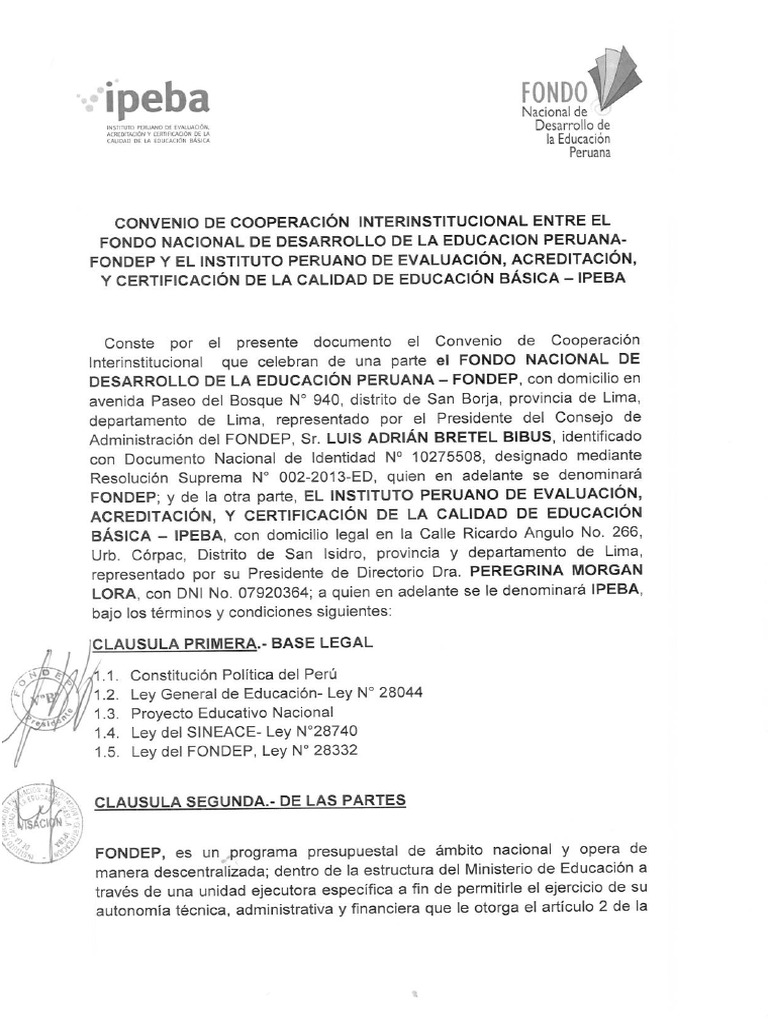 Convenio Ipeba Fondep | PDF