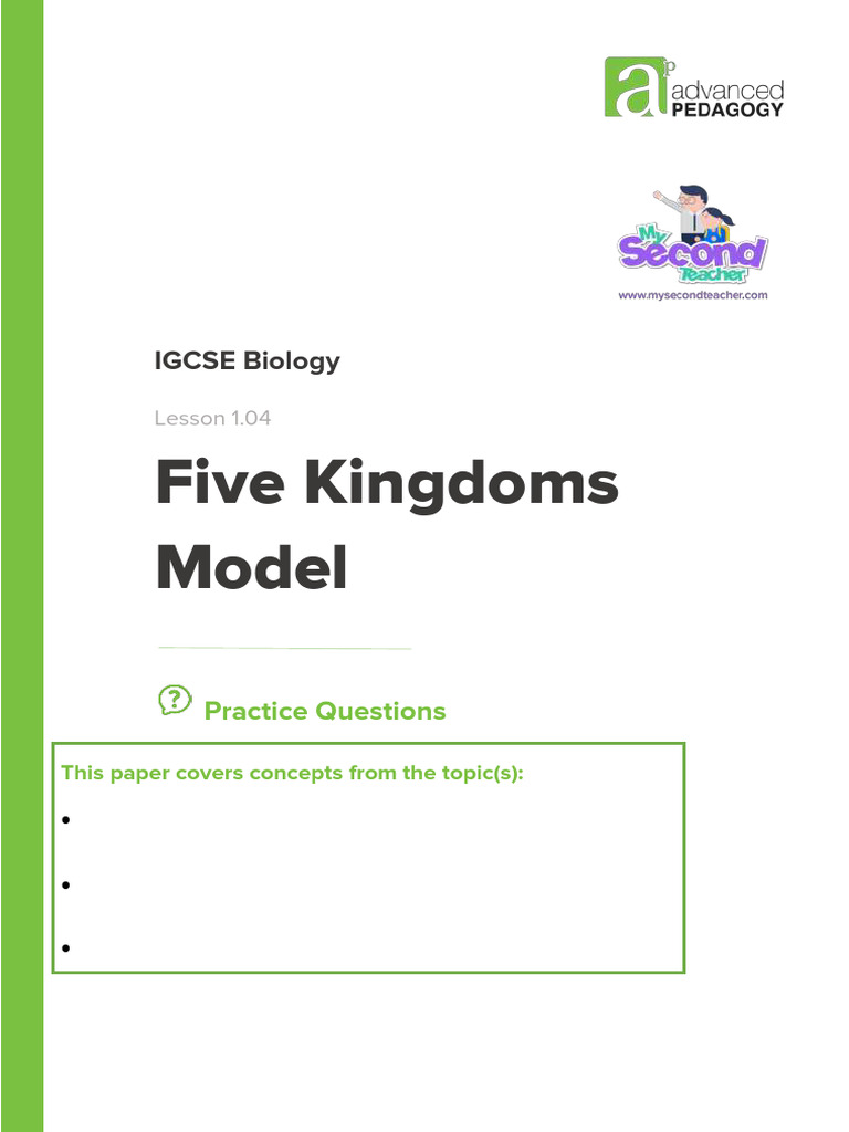 1.04 Five Kingdoms Model QP | PDF | Bacteria | Plants