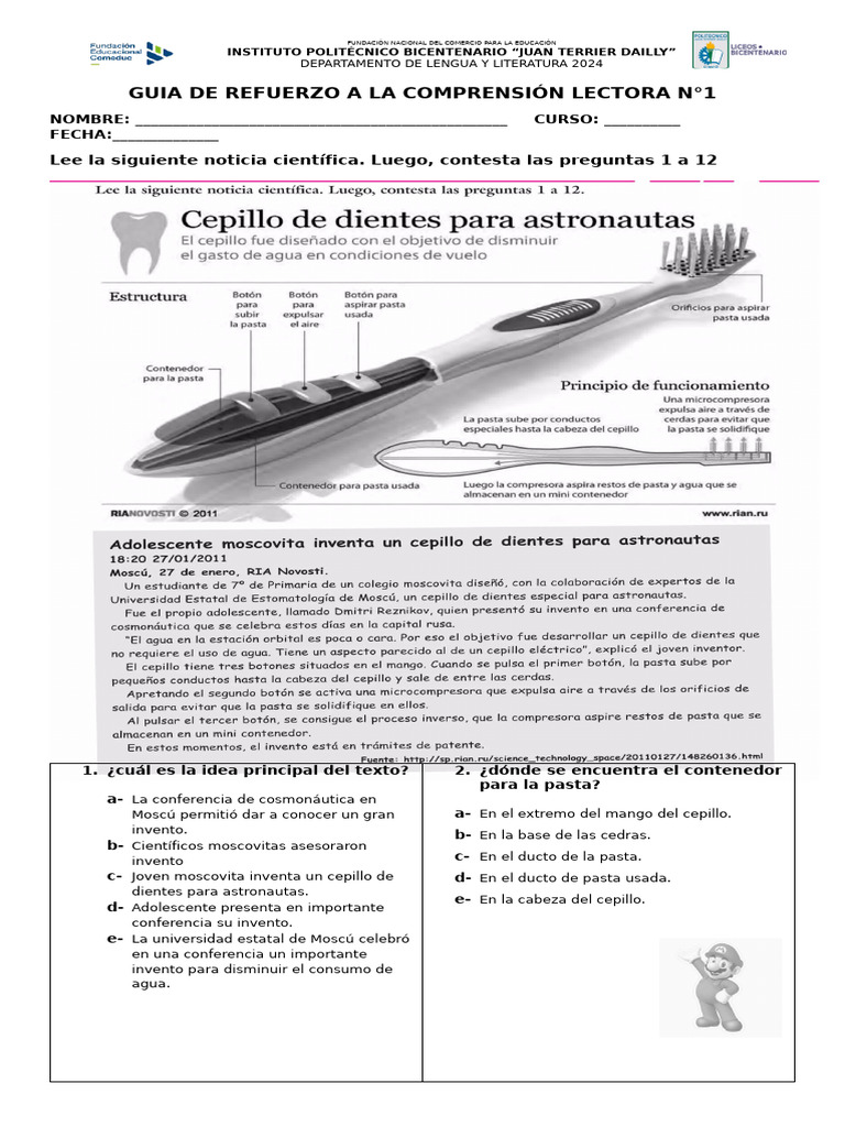 Guia de Refuerzo Simce N1 | PDF